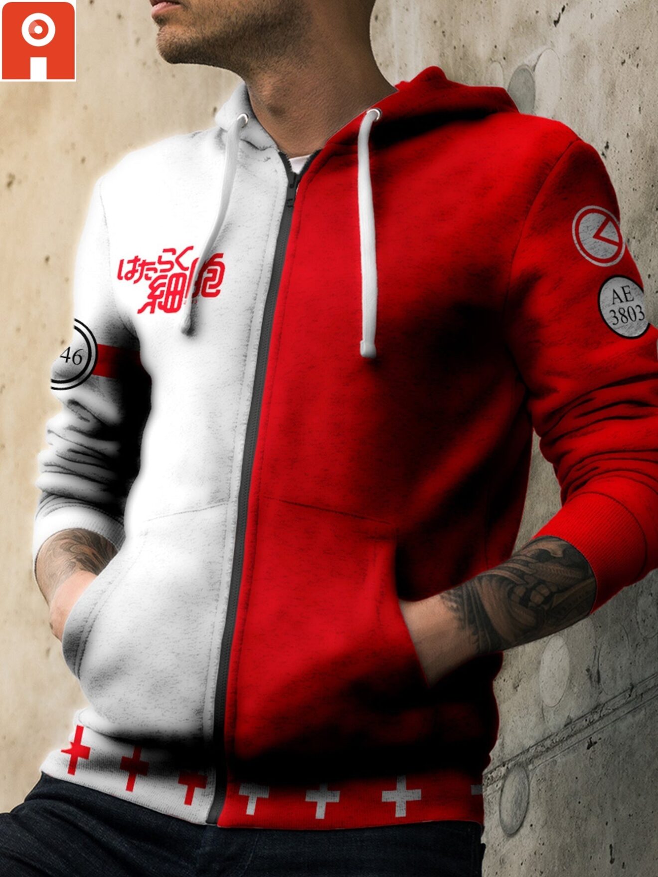 Cells at work Zip Hoodie - Unique Anime Apparel for Fans