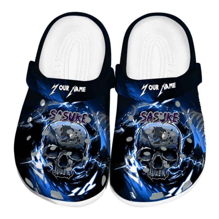 Custom Sasuke Gothic Skull Crocs - Unique Anime Apparel for Fans