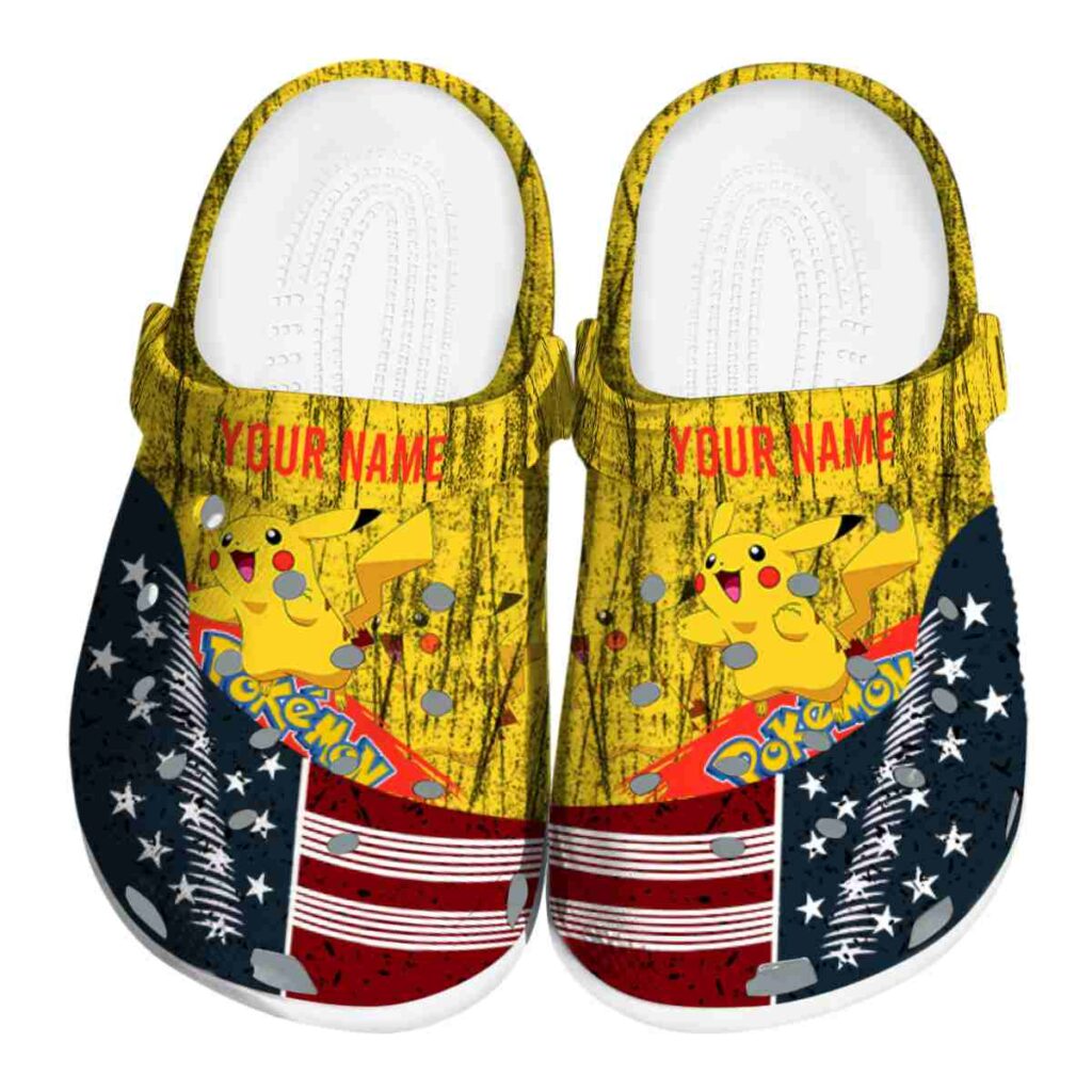 Customized Pokemon Star-Spangled Side Pattern Crocs - Unique Anime ...