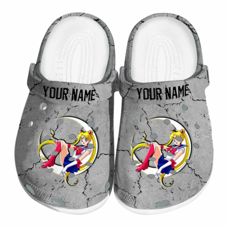 Customized Sailor Moon Contrasting Stripes Crocs - Unique Anime Apparel ...