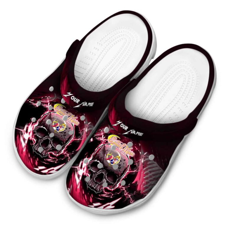 Customized Sailor Moon Gothic Skull Crocs - Unique Anime Apparel for Fans