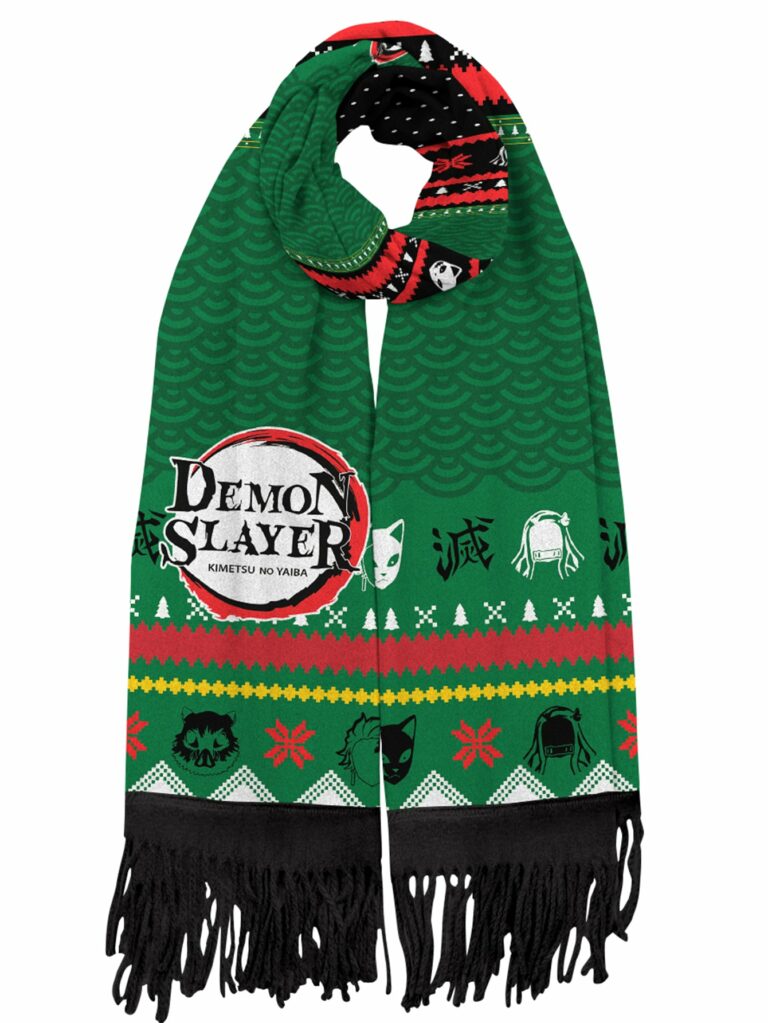 Demon Slayer Holiday Wool Scarf - Unique Anime Apparel for Fans