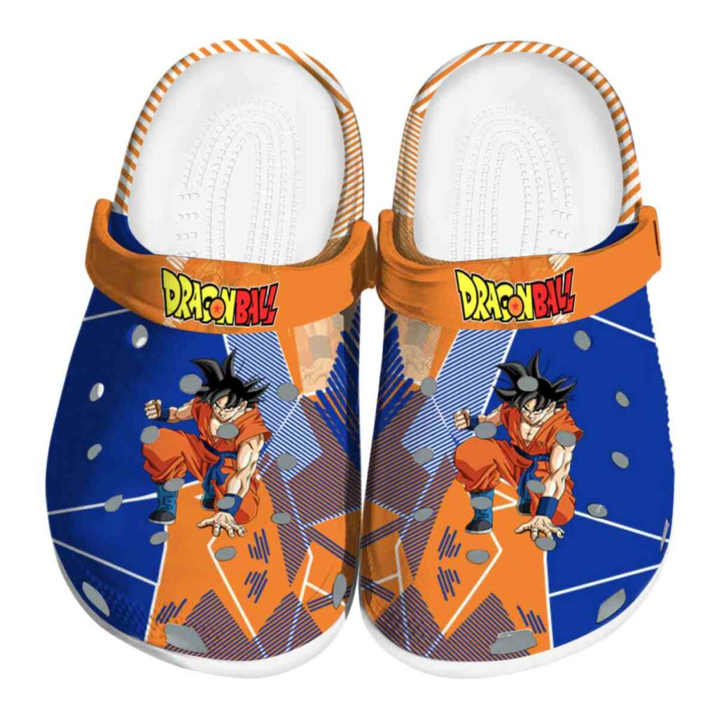 Dragon Ball Geometric Background Crocs - Unique Anime Apparel for Fans