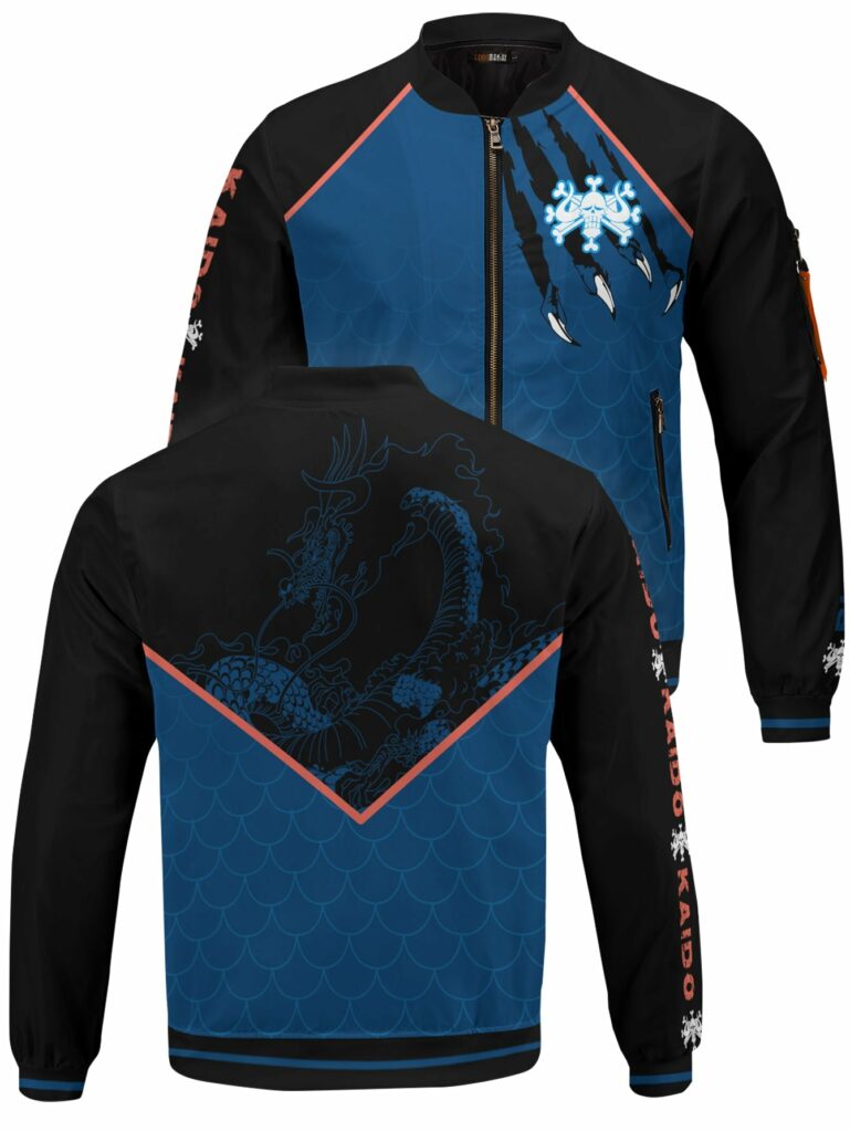 Dragon Blue Stylish Bomber Jacket - Unique Anime Apparel for Fans