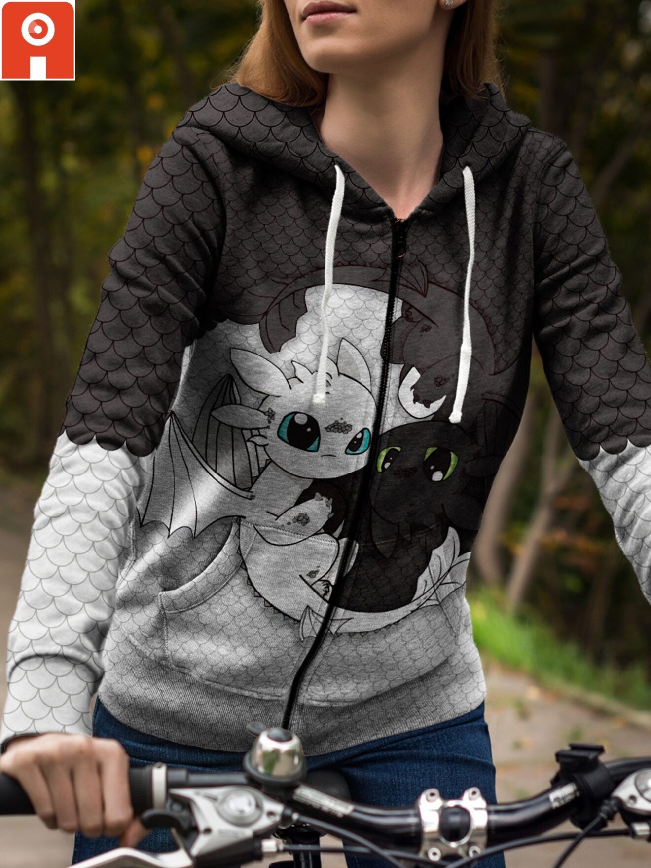 Dragon Yin-Yang Zip Hoodie - Unique Anime Apparel for Fans