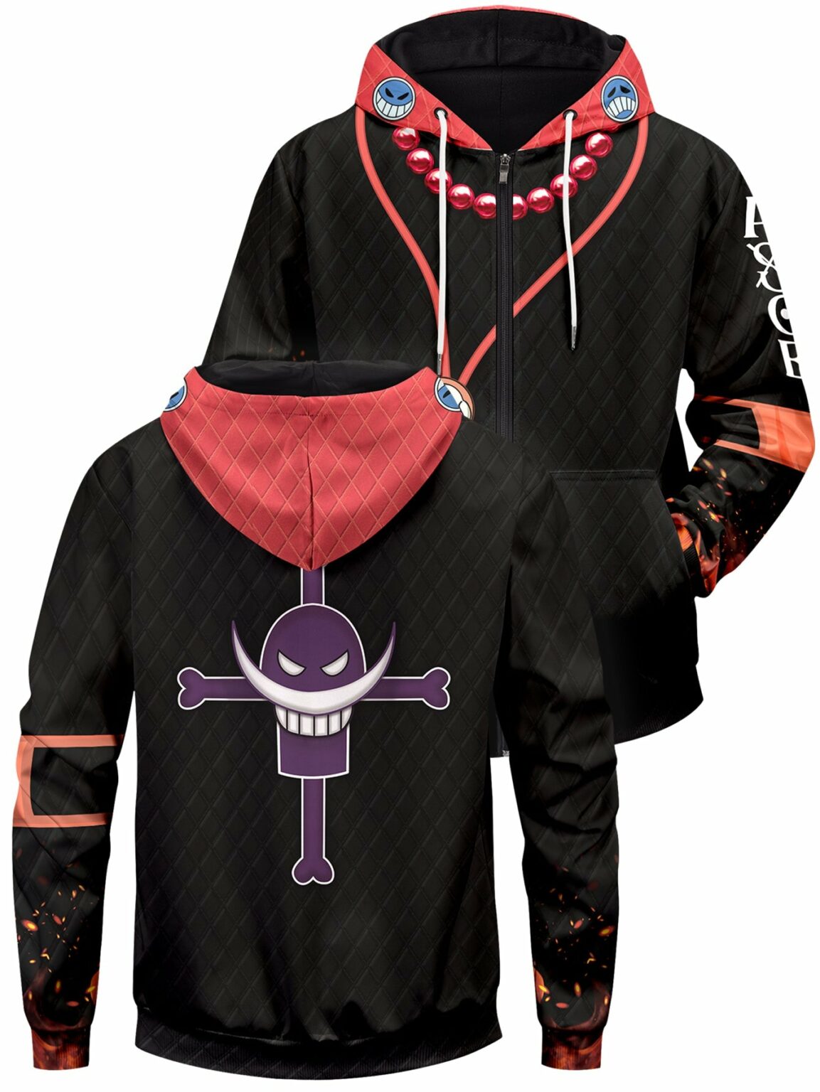 Fire Fist Cosplay Zip Hoodie - Unique Anime Apparel for Fans