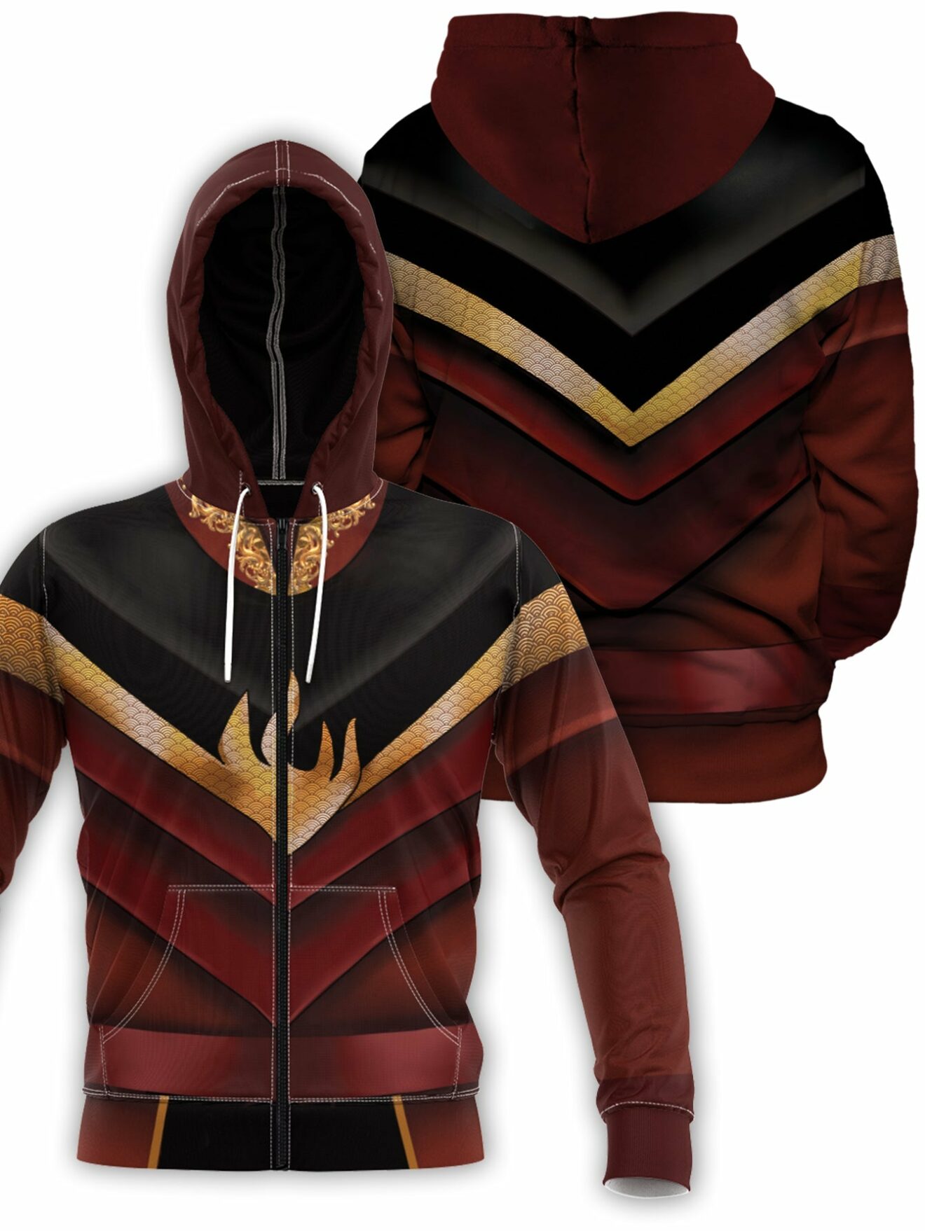 Fire Lord Ozai Zip Hoodie - Unique Anime Apparel for Fans