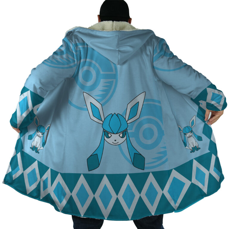 Glaceon Pokemon Hooded Cloak Coat - Unique Anime Apparel for Fans