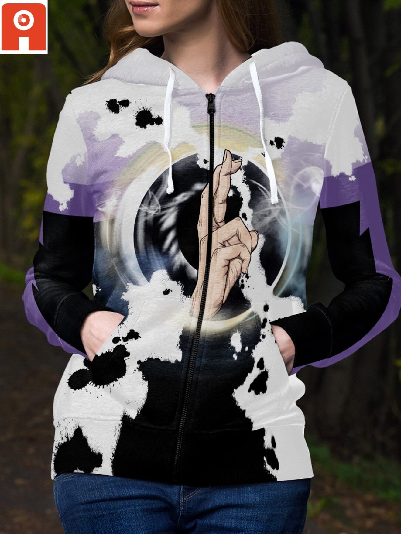 Gojo Cursed Eyes Zip Hoodie - Unique Anime Apparel for Fans