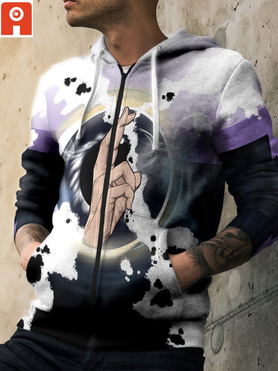 Gojo Cursed Eyes Zip Hoodie - Unique Anime Apparel for Fans