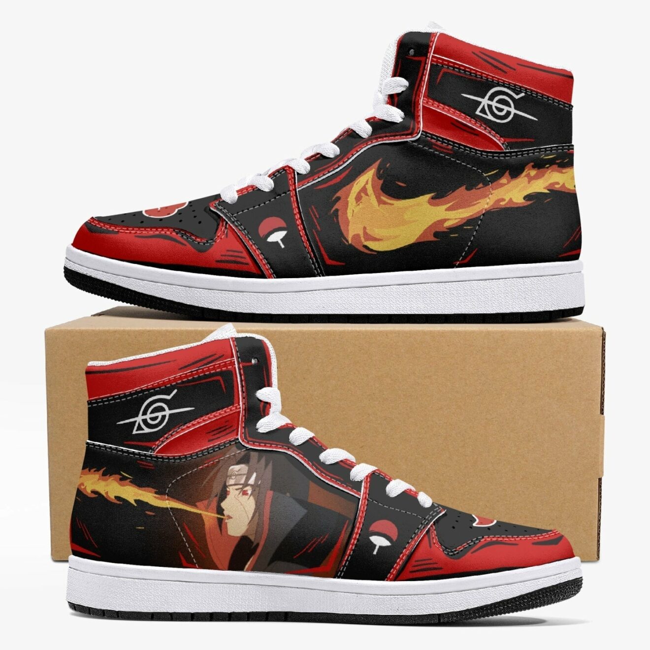 Itachi Clan Fireball Red Cloud Ninja J-Force Shoes - Unique Anime ...