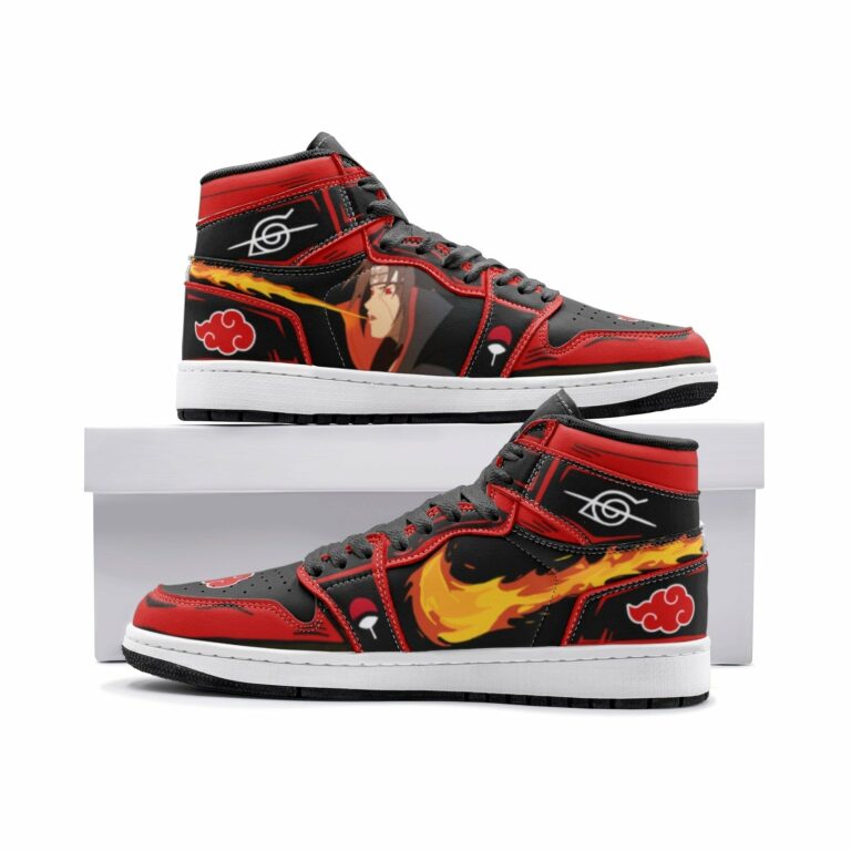 Itachi Clan Fireball Red Cloud Ninja JD1 Shoes - Unique Anime Apparel ...