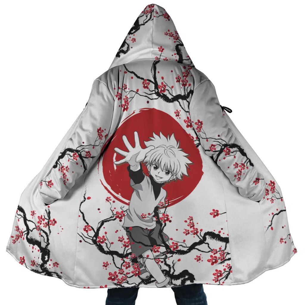 Killua Zoldyck Cherry Blossom Hunter x Hunter Hooded Cloak Coat ...
