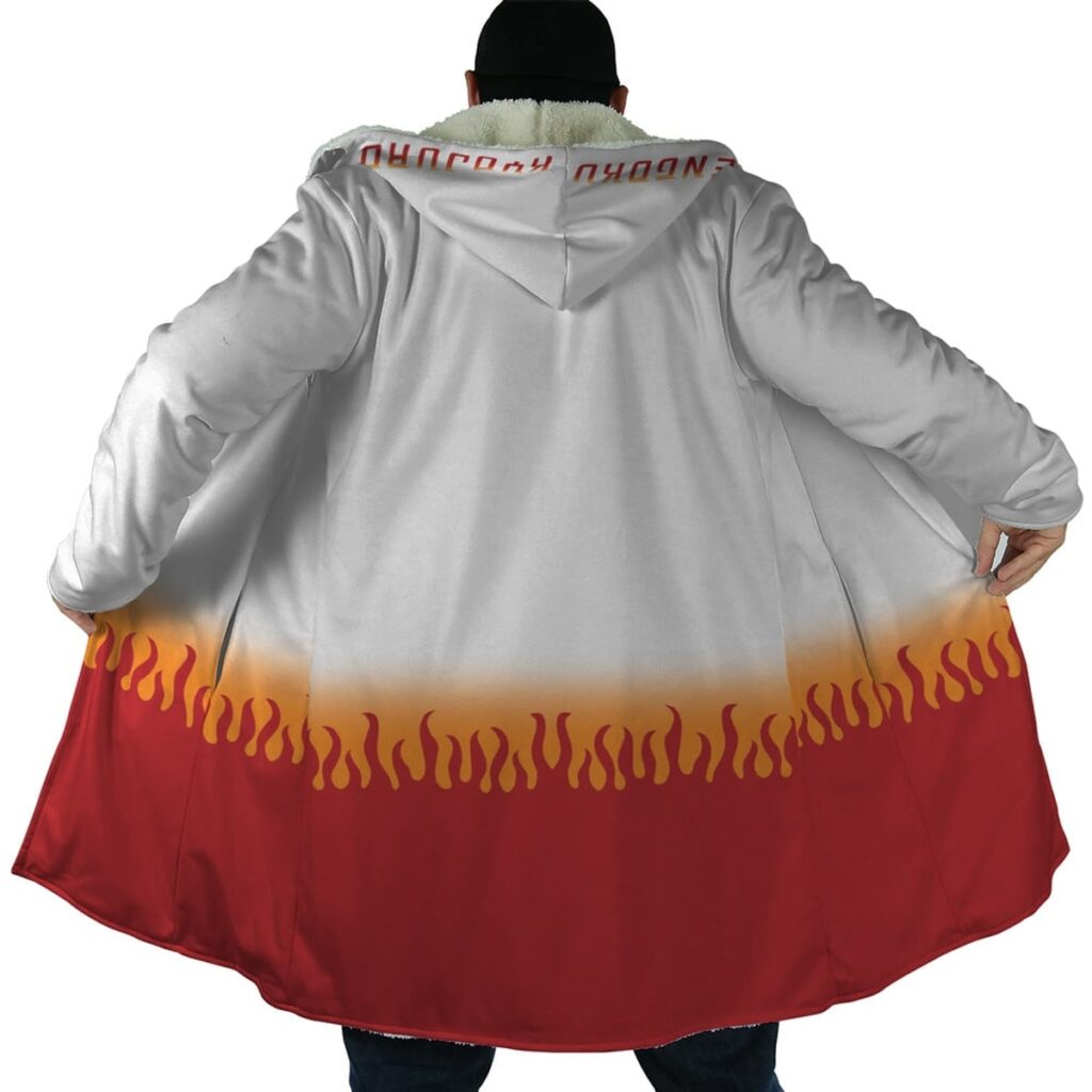 Kyojuro Rengoku Flame Hashira Hooded Cloak Coat - Unique Anime Apparel ...