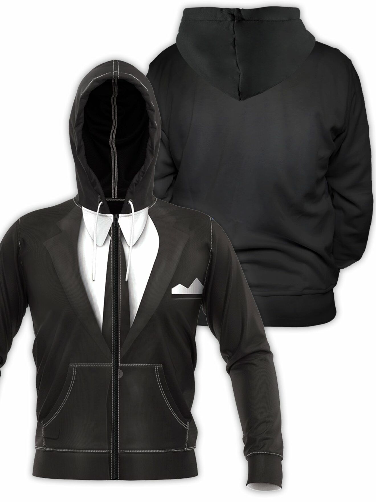 Men in Black Suit Zip Hoodie - Unique Anime Apparel for Fans