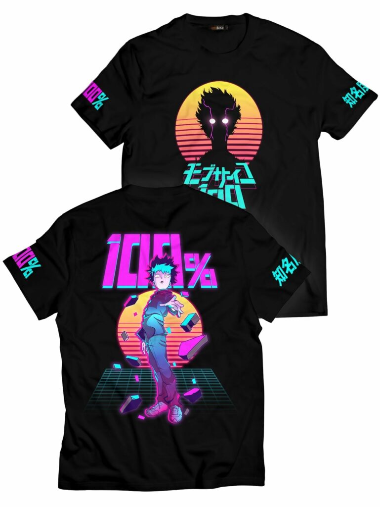 Mob Retro 100 T-Shirt - Unique Anime Apparel for Fans