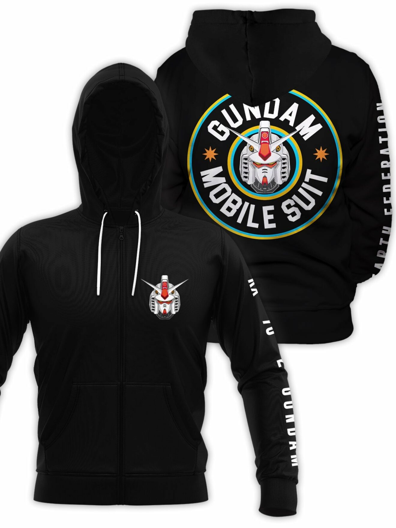 Mobile Suit Gundam Zip Hoodie - Unique Anime Apparel for Fans