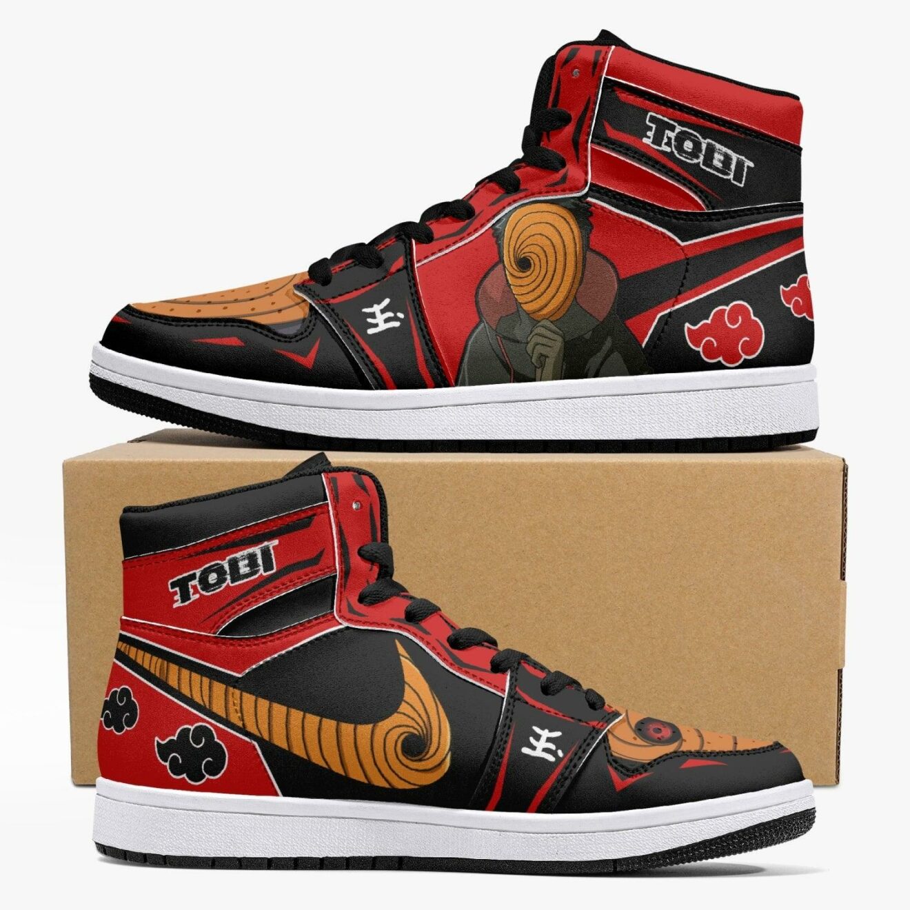 Obito Tobi Clan Red Cloud Ninja J-Force Shoes - Unique Anime Apparel ...