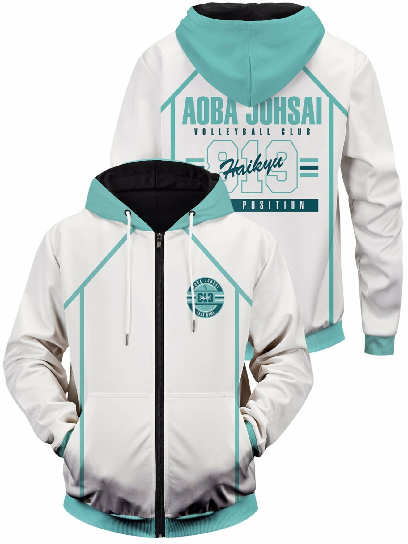 Personalized 819 Aoba Johsai Zip Hoodie - Unique Anime Apparel for Fans