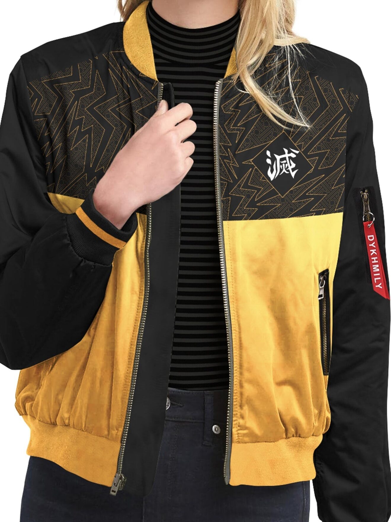 Personalized Agatsuma Zenitsu Bomber Jacket - Unique Anime Apparel for Fans