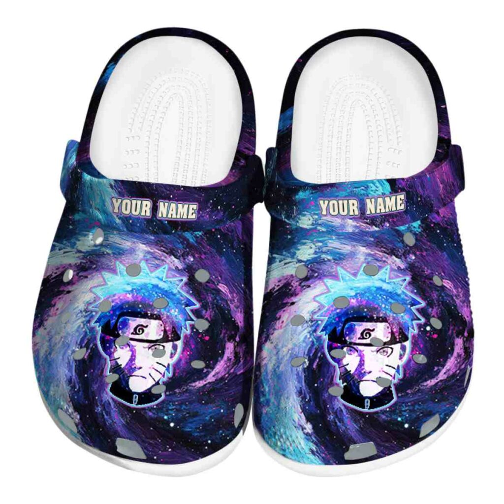 Personalized Epic Naruto Galaxy Swirl Crocs - Unique Anime Apparel for Fans