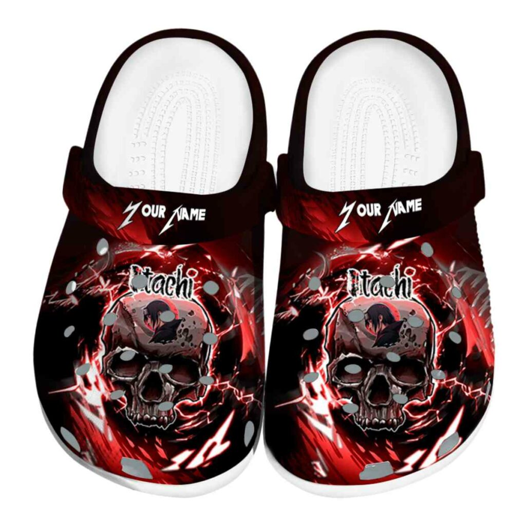 Personalized Itachi Gothic Skull Crocs - Unique Anime Apparel for Fans