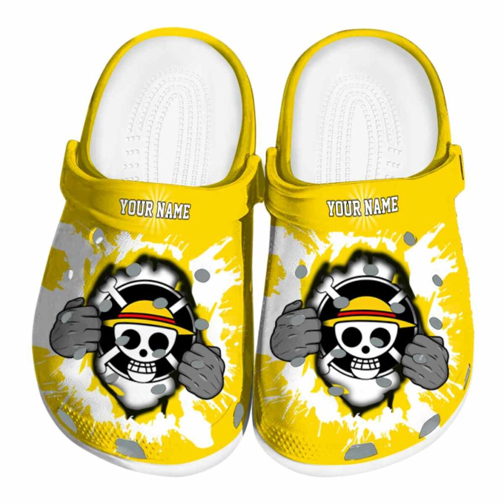 Personalized One Piece Cracked Ground Texture Crocs - Unique Anime ...