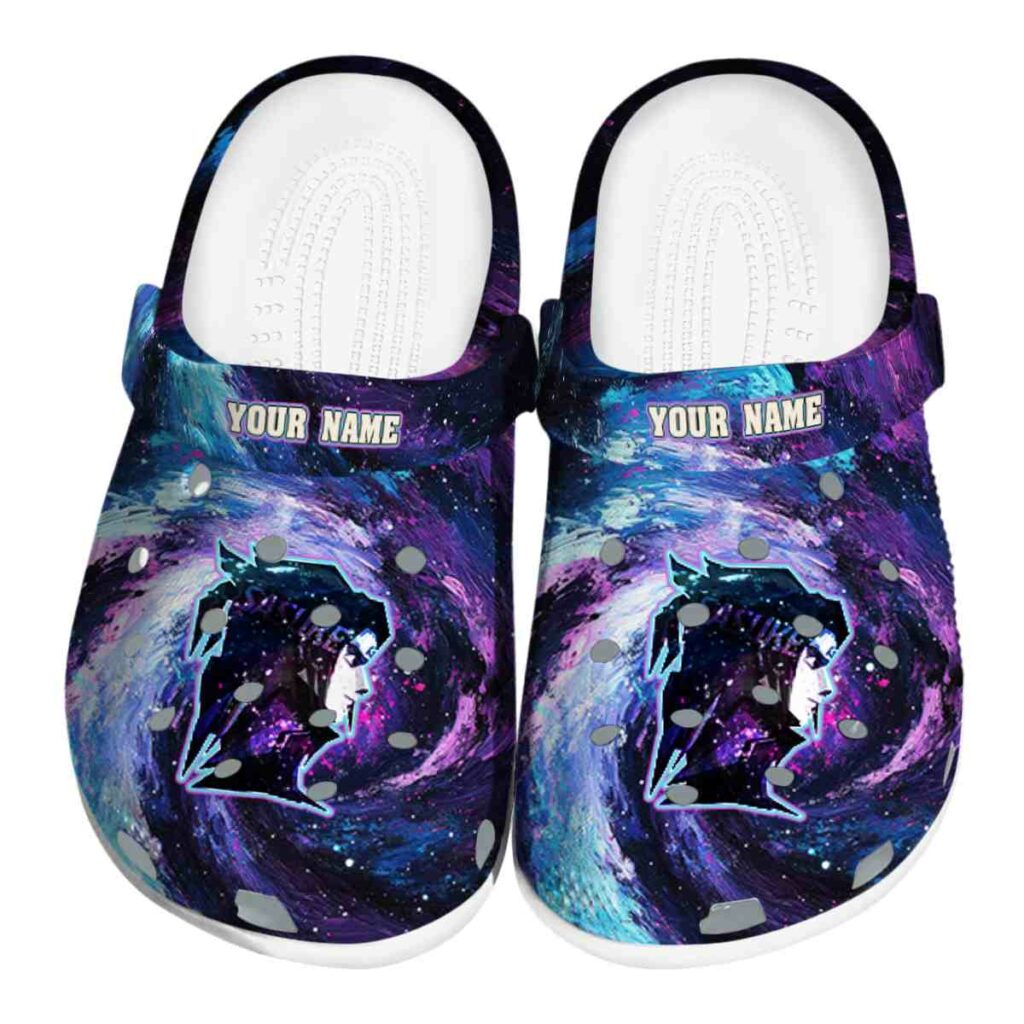 Personalized Sasuke Galaxy Swirl Crocs - Unique Anime Apparel for Fans