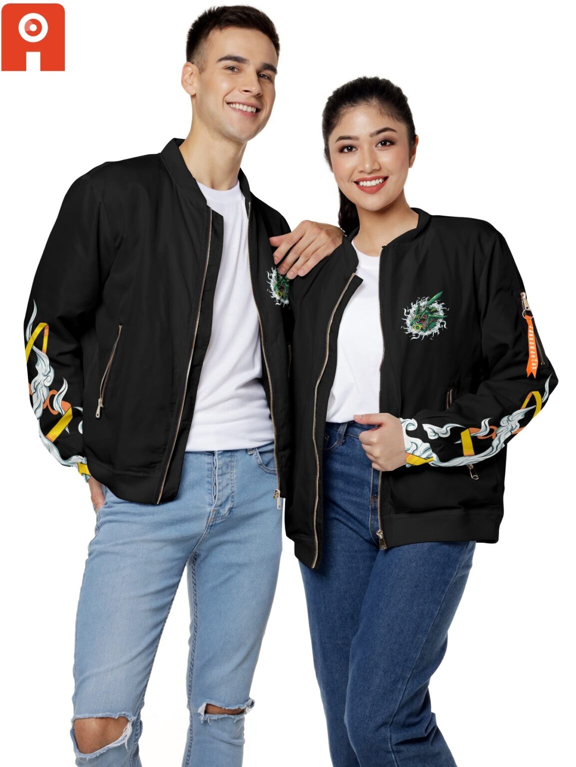 Poke Mega Dragon Bomber Jacket - Unique Anime Apparel for Fans