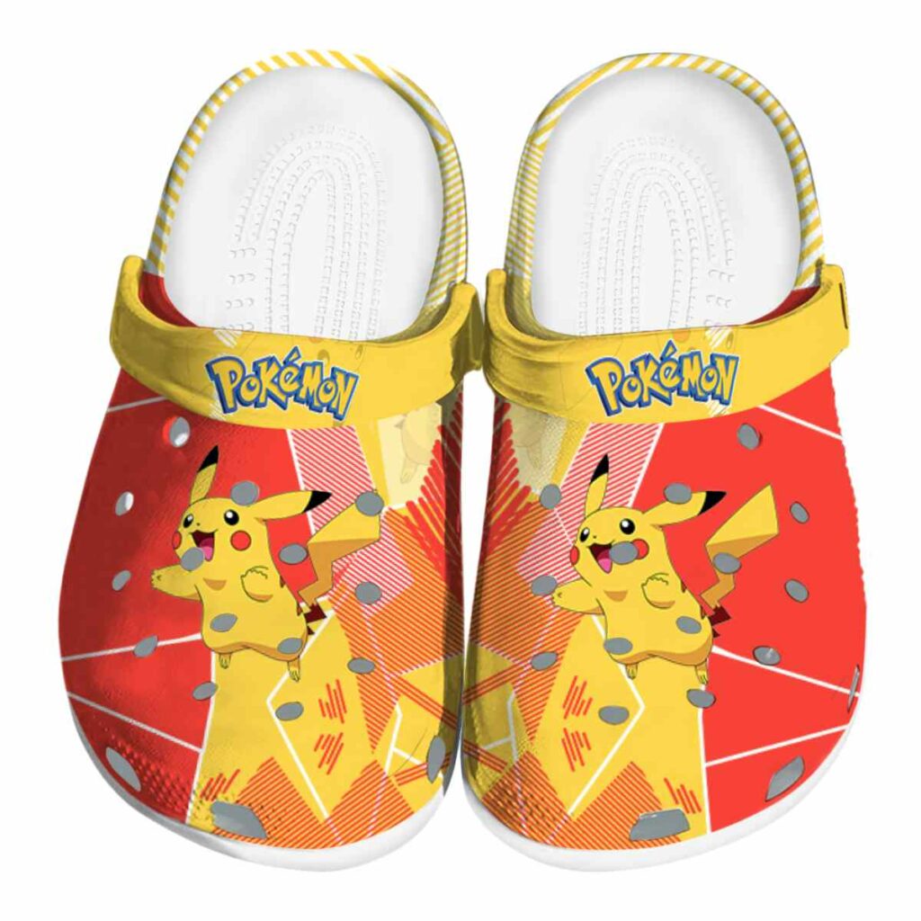 Pokemon Geometric Background Crocs - Unique Anime Apparel for Fans