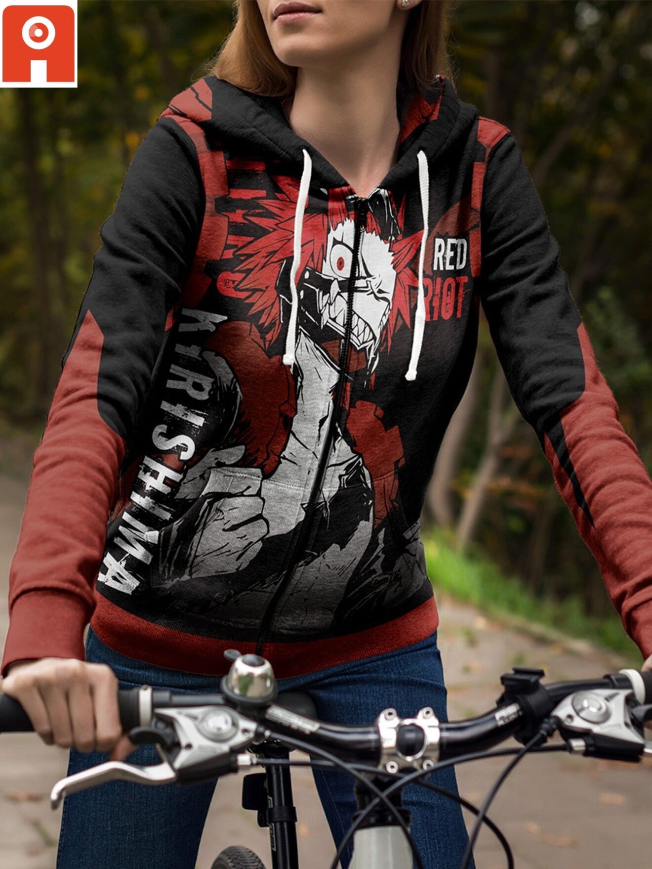 Red Riot Kirishima Zip Hoodie - Unique Anime Apparel for Fans