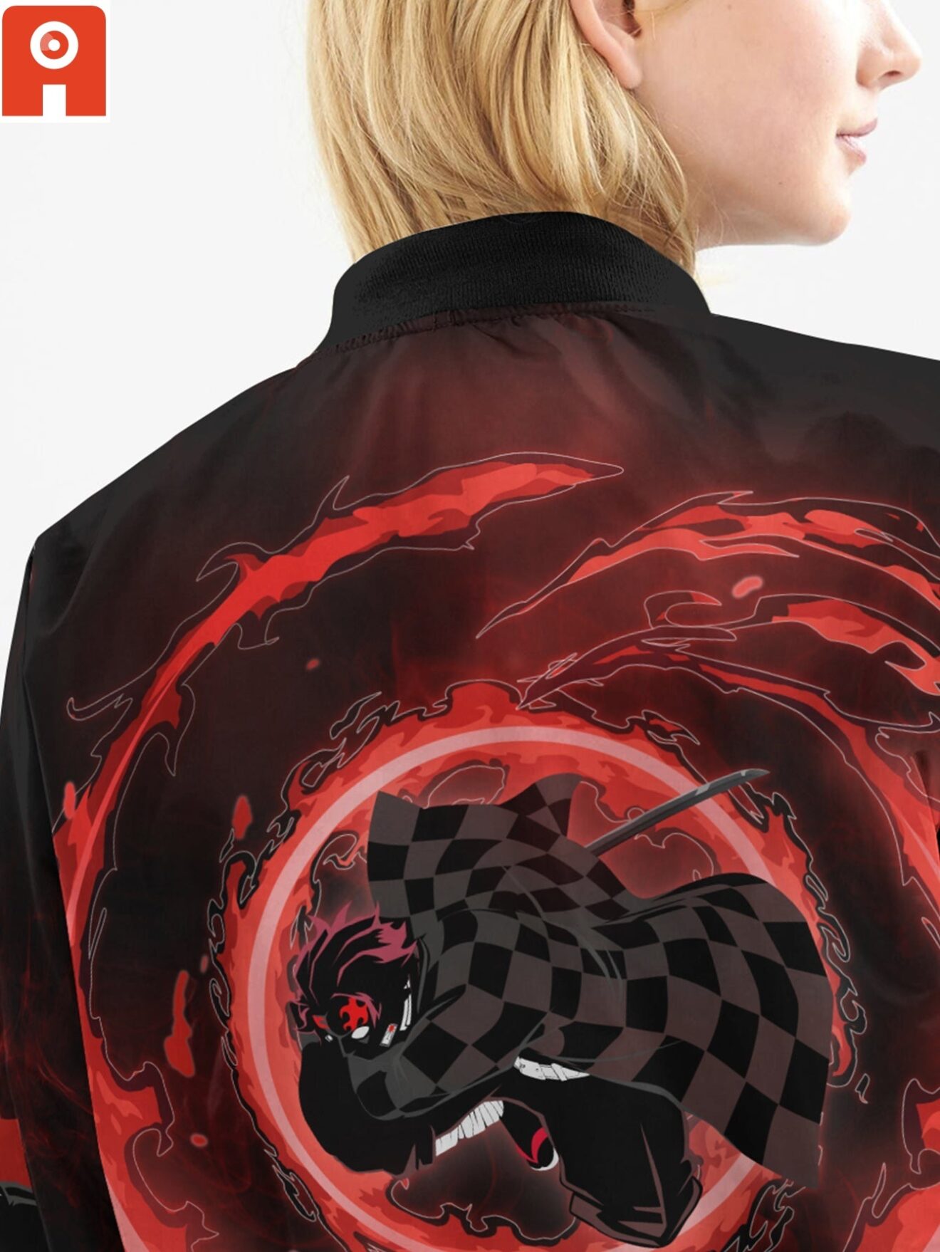 Red Tanjiro Bomber Jacket - Unique Anime Apparel for Fans