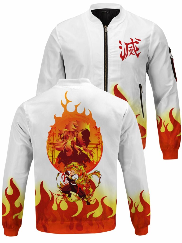 Rengoku Spirit Bomber Jacket - Unique Anime Apparel for Fans