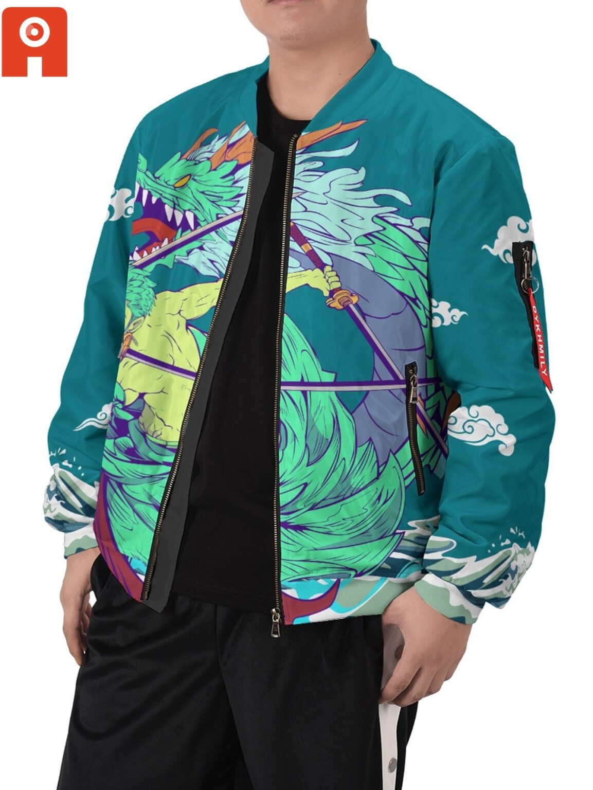 Santoryu Three Sword Bomber Jacket - Unique Anime Apparel for Fans