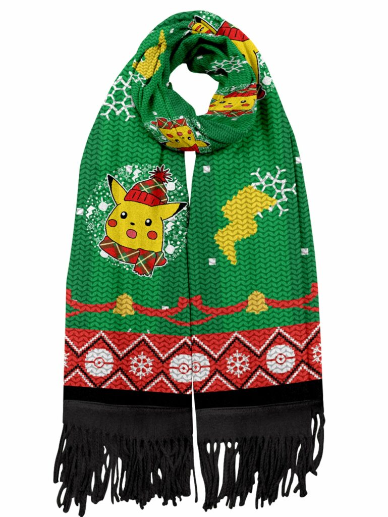 Shocked Pikachu Wool Scarf - Unique Anime Apparel for Fans