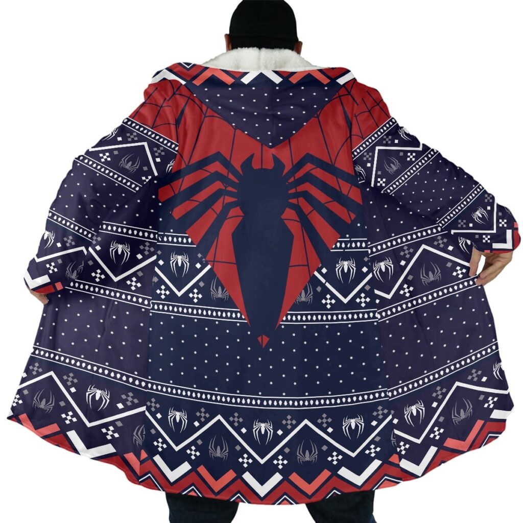 Spider Sense Christmas Hooded Cloak Coat - Unique Anime Apparel for Fans