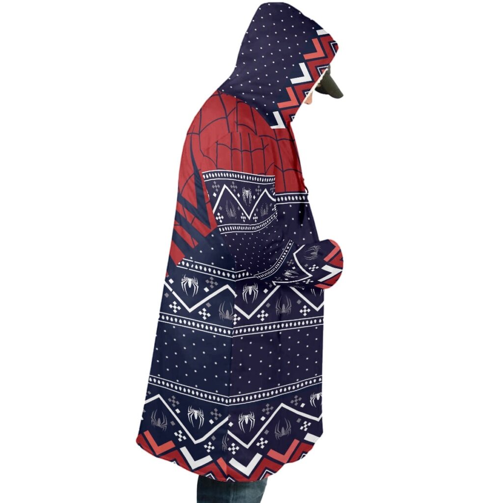 Spider Sense Christmas Hooded Cloak Coat - Unique Anime Apparel for Fans
