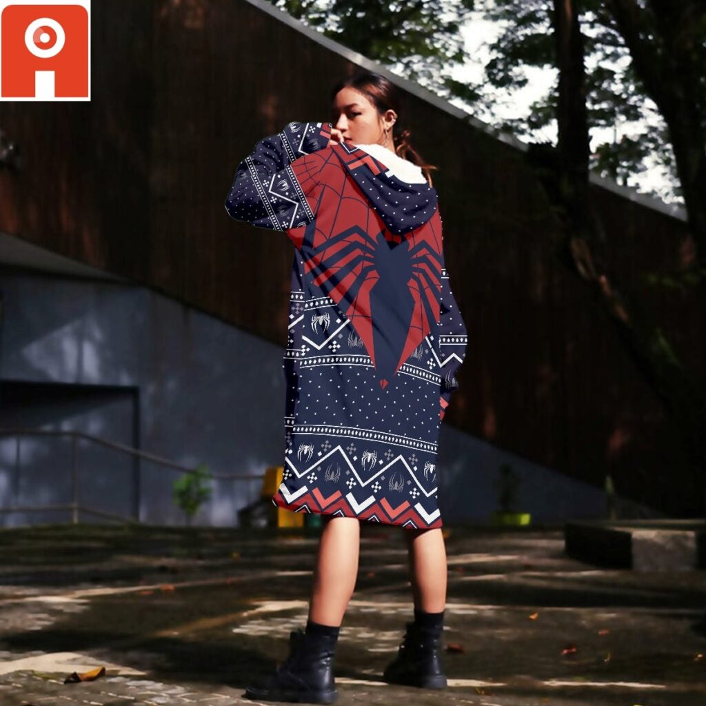 Spider Sense Christmas Hooded Cloak Coat - Unique Anime Apparel for Fans