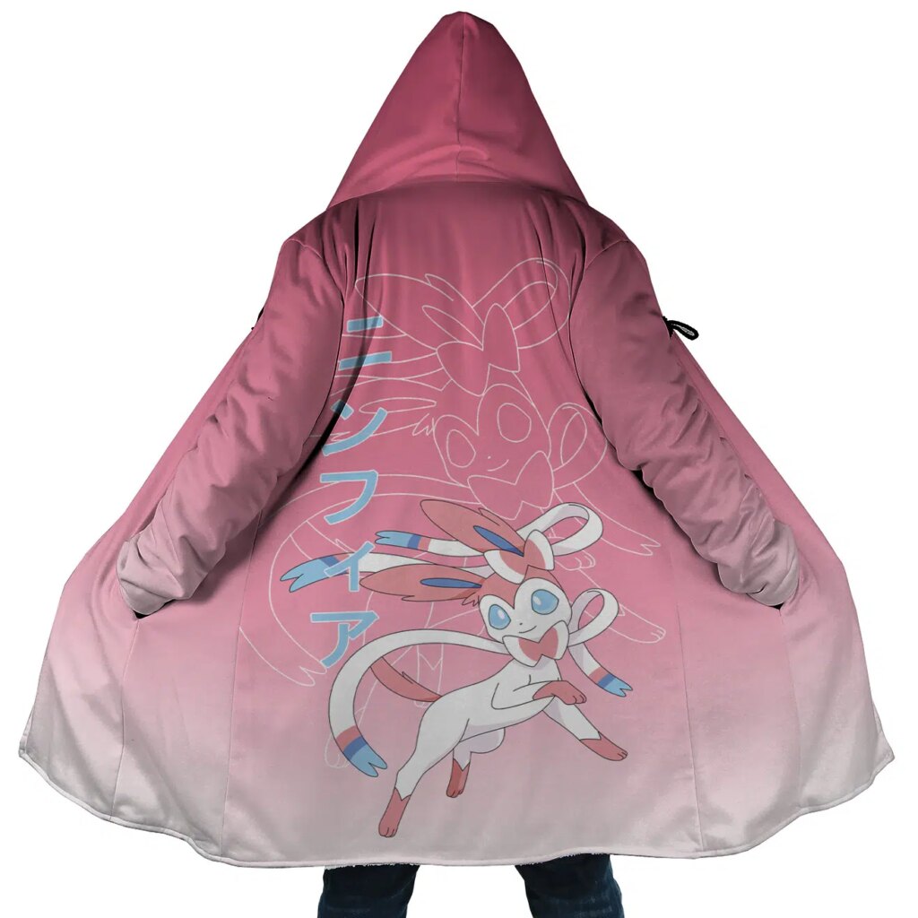 Sylveon Pokemon Hooded Cloak Coats Style 2 - Unique Anime Apparel for Fans
