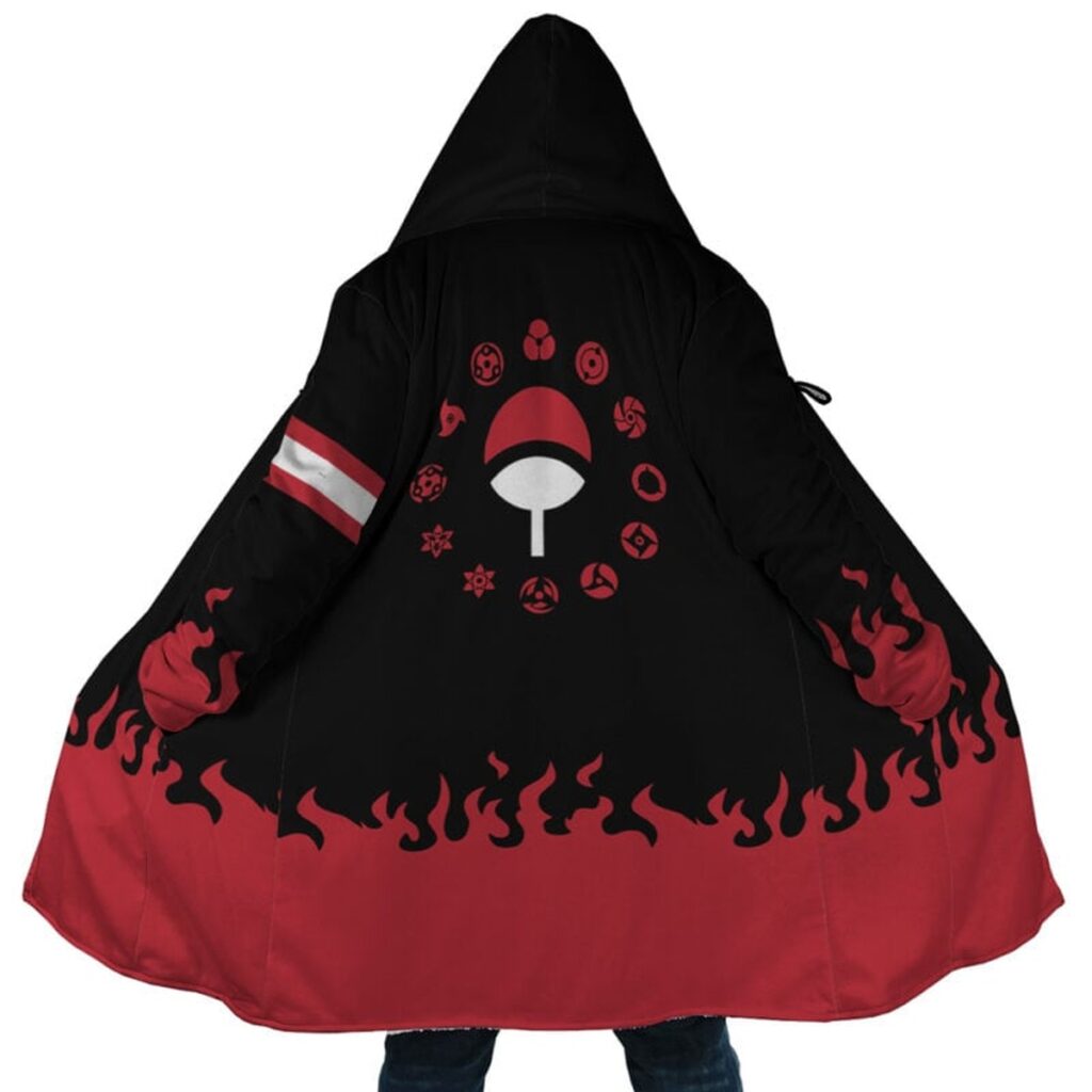 Uchiha Clan Hooded Cloak Coat - Unique Anime Apparel for Fans