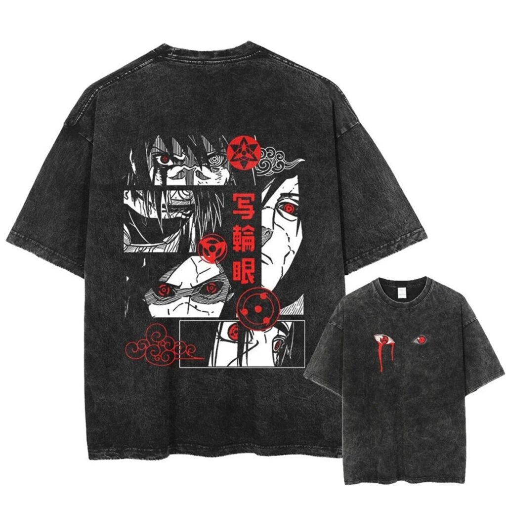 Uchiha Sharingan Vintage T-Shirt - Unique Anime Apparel for Fans