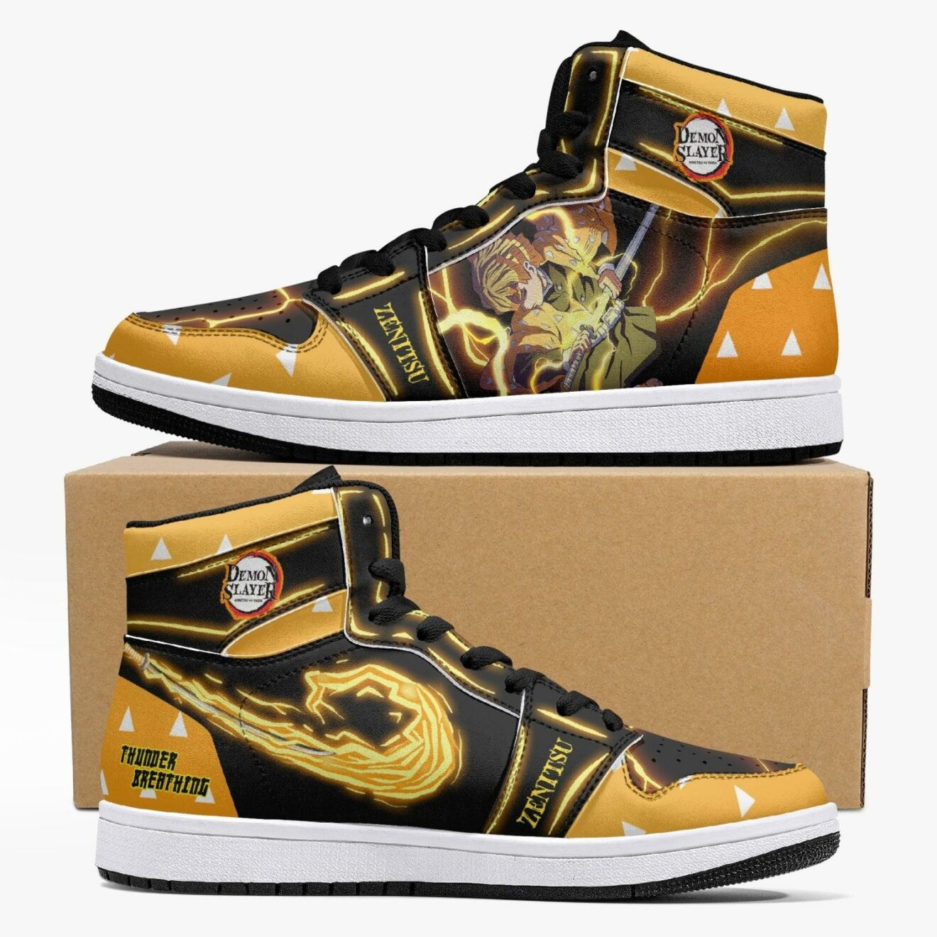 Zenitsu Agatsuma Demon Slayer J-Force Shoes - Unique Anime Apparel for Fans