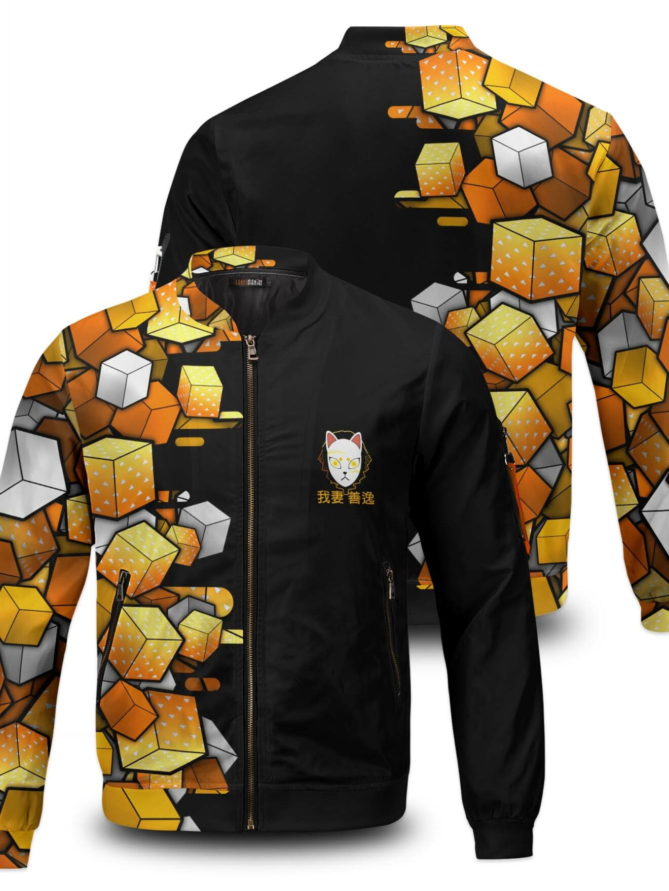 Zenitsu Cube Bomber Jacket - Unique Anime Apparel for Fans