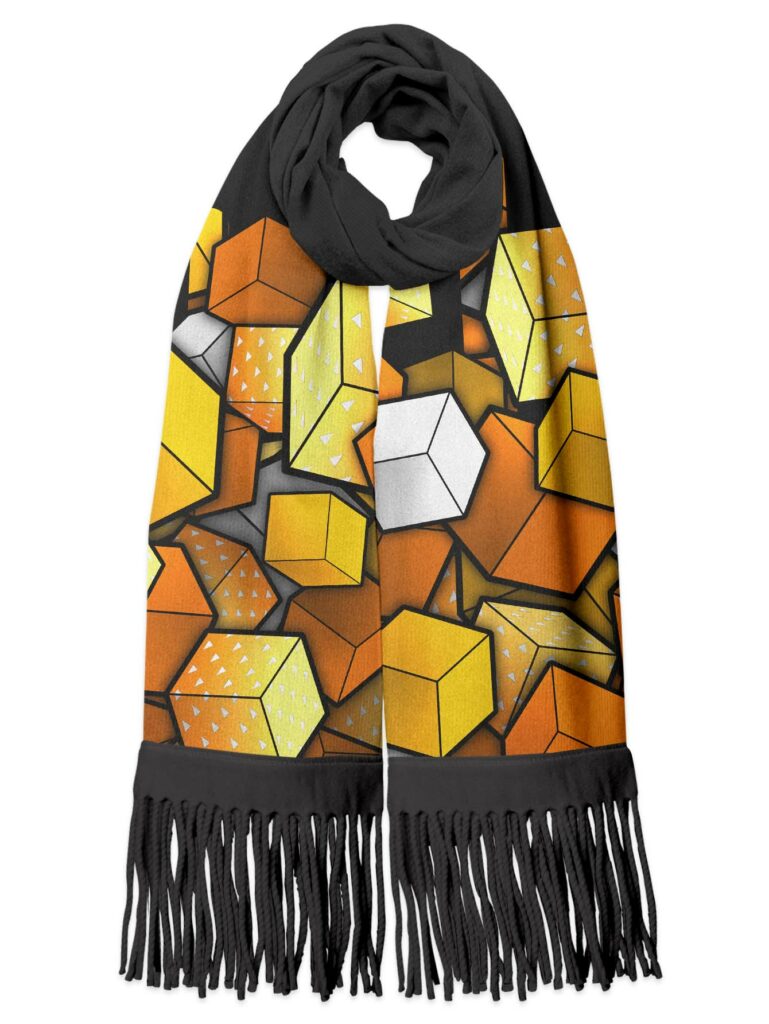 Zenitsu Cube Wool Scarf - Unique Anime Apparel for Fans