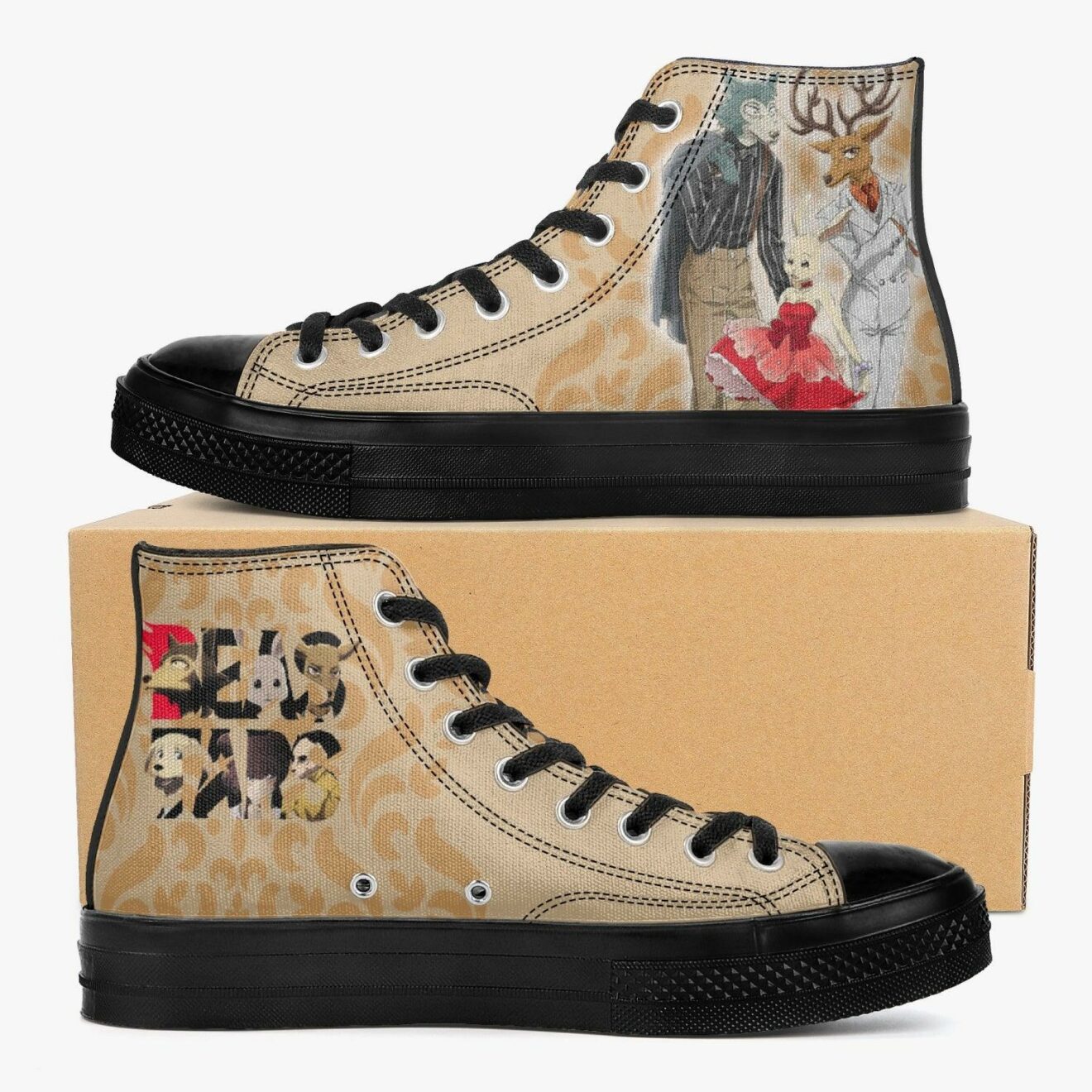 BeaStars Legoshi x Louis x Haru A-Star High Anime Shoes - Unique Anime ...
