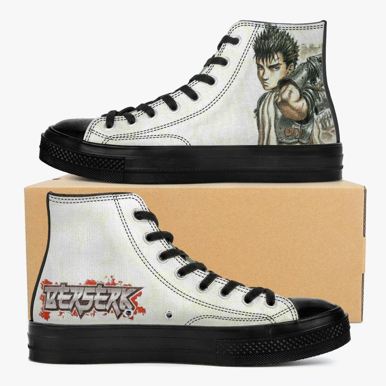 Berserk Guts A-Star High Anime Shoes - Unique Anime Apparel for Fans