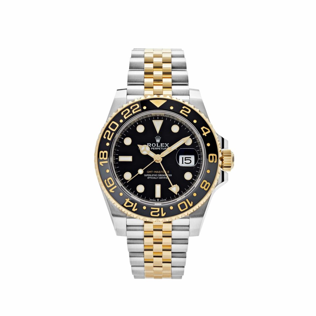 Rolex GMT-Master II 126713GRNR Stainless Steel Yellow Gold Black Dial ...