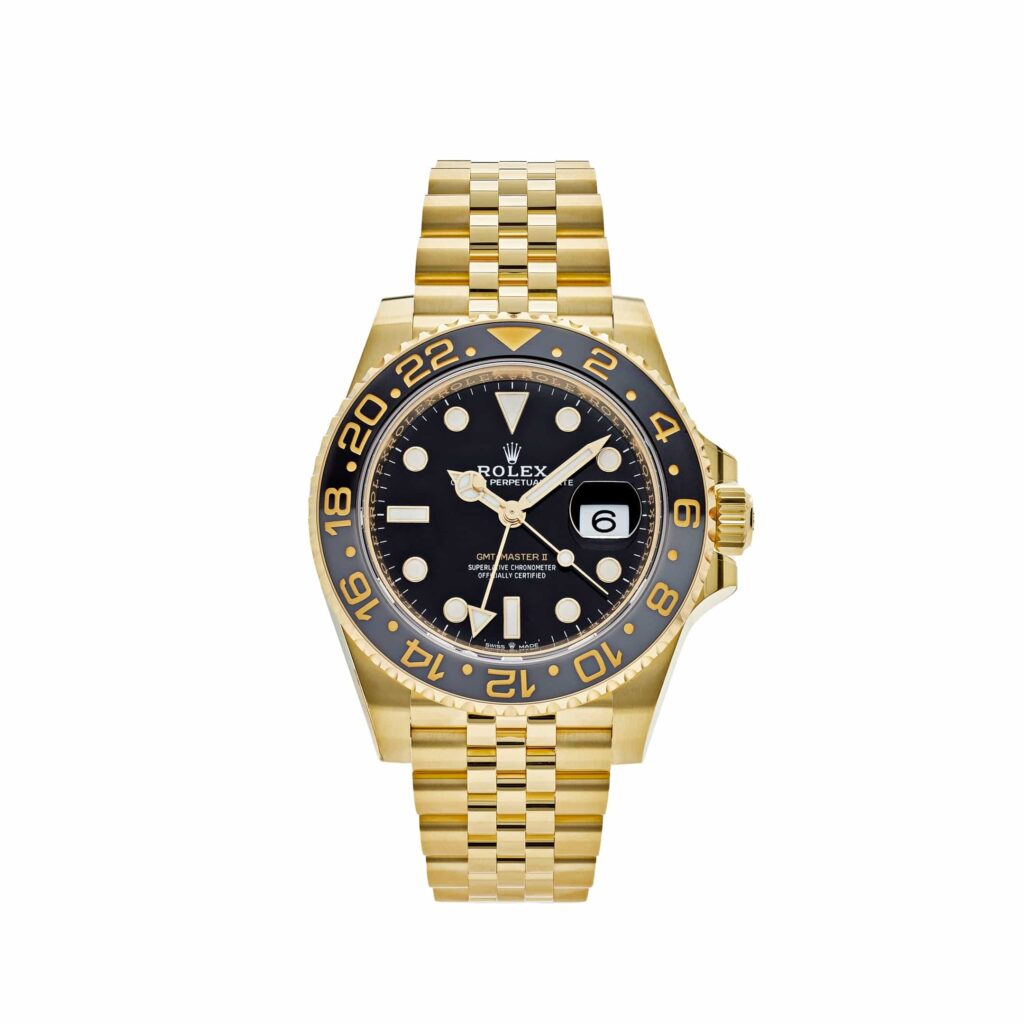 Rolex GMT-Master II 126718GRNR Yellow Gold Black Dial Jubilee - Unique ...