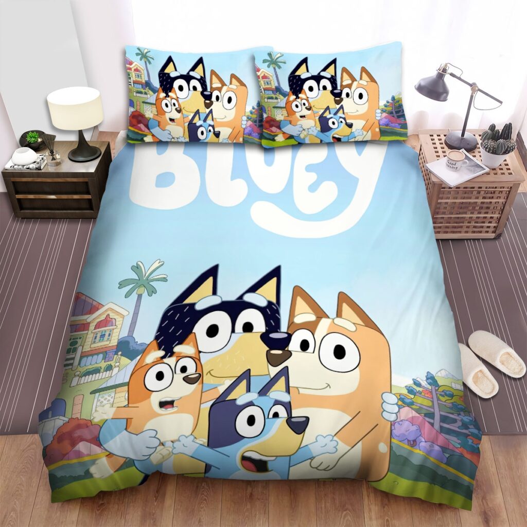 Bluey Family Photograph Bed Sheets Spread Duvet Cover Bedding Set ...