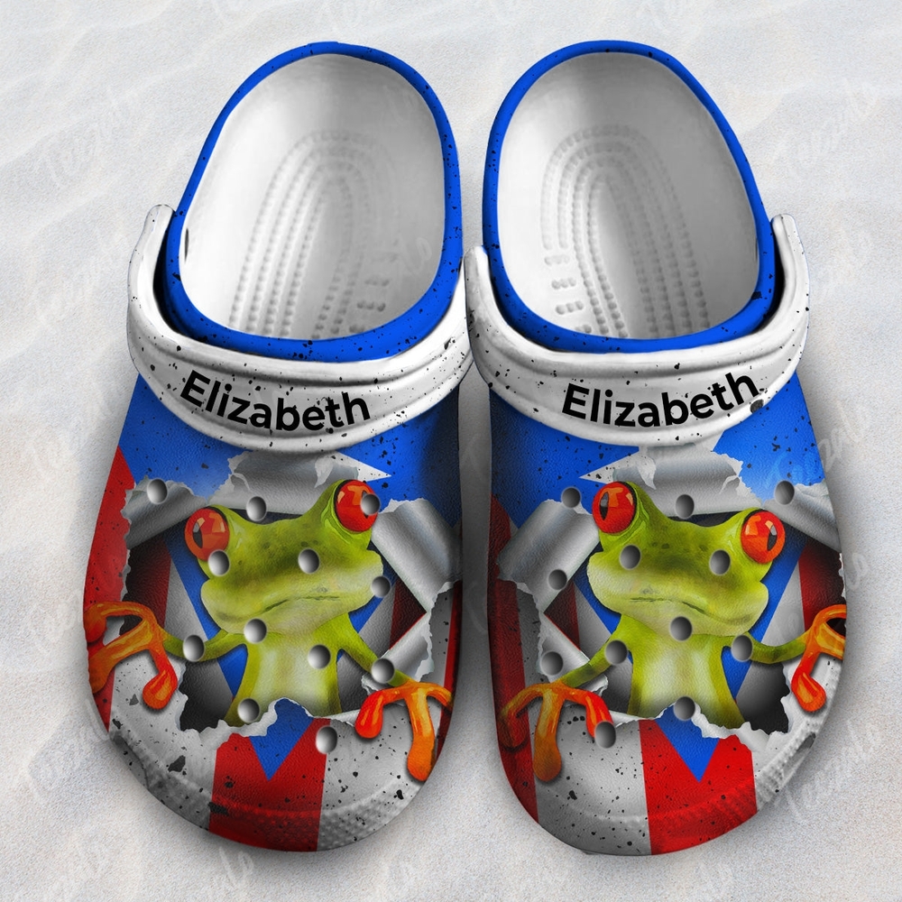 Coqui Puerto Rico Flag Personalized Clogs Shoes - Unique Anime Apparel ...